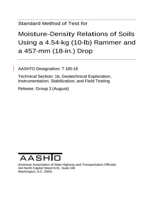 AASHTO T 180 - Latest Standards for Engineers