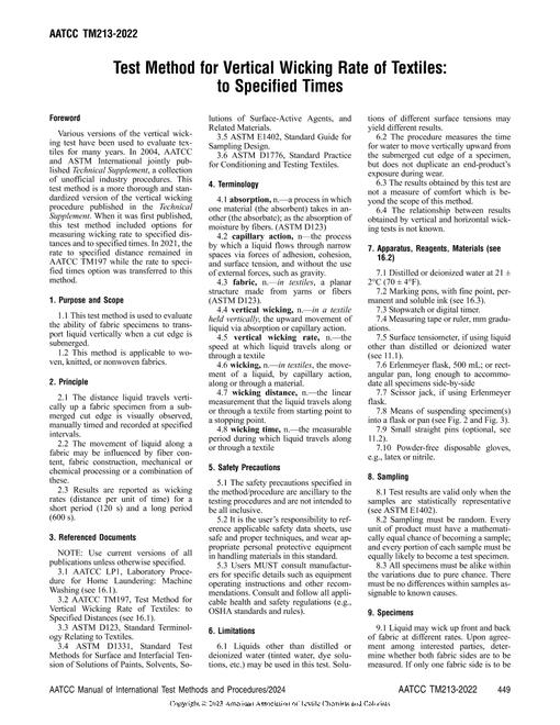 AATCC 213 - Latest Standards for Engineers